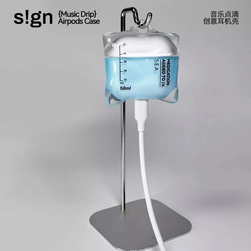 Жидкий силиконовый чехол для Airpods 4 , BLUE case and stand