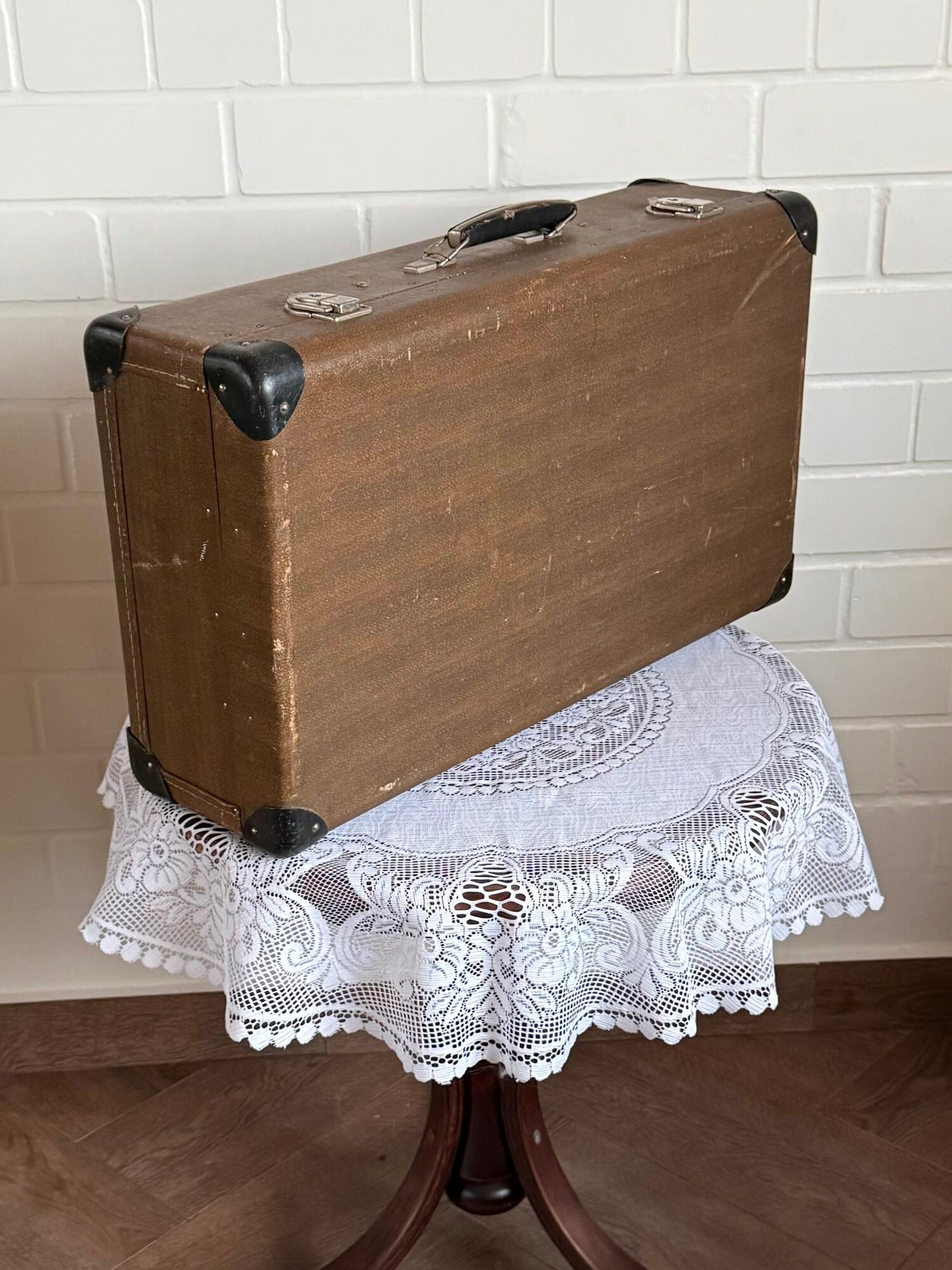 Винтажный советский чемодан, СССР, винтаж, 1980 г, 38х65х20 см.