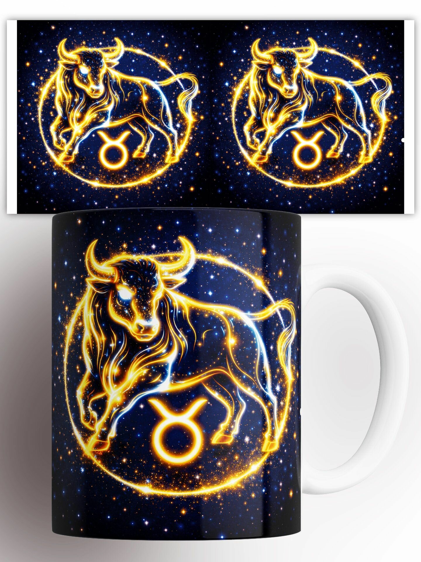 Кружка Синий неон Телец 330 мл