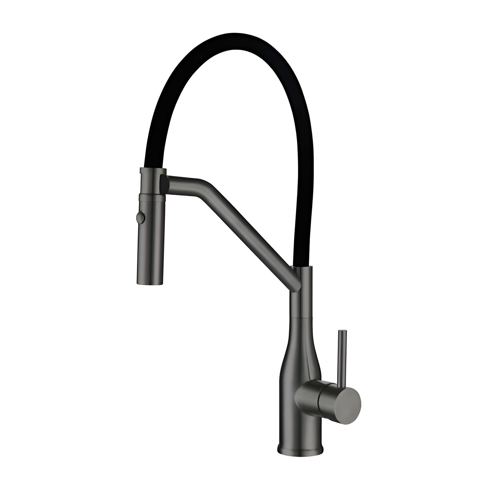 Смеситель для кухонной мойки Gappo G98-19 G4ZX09NE8-SK19BB с гибким изливом, оружейная сталь
