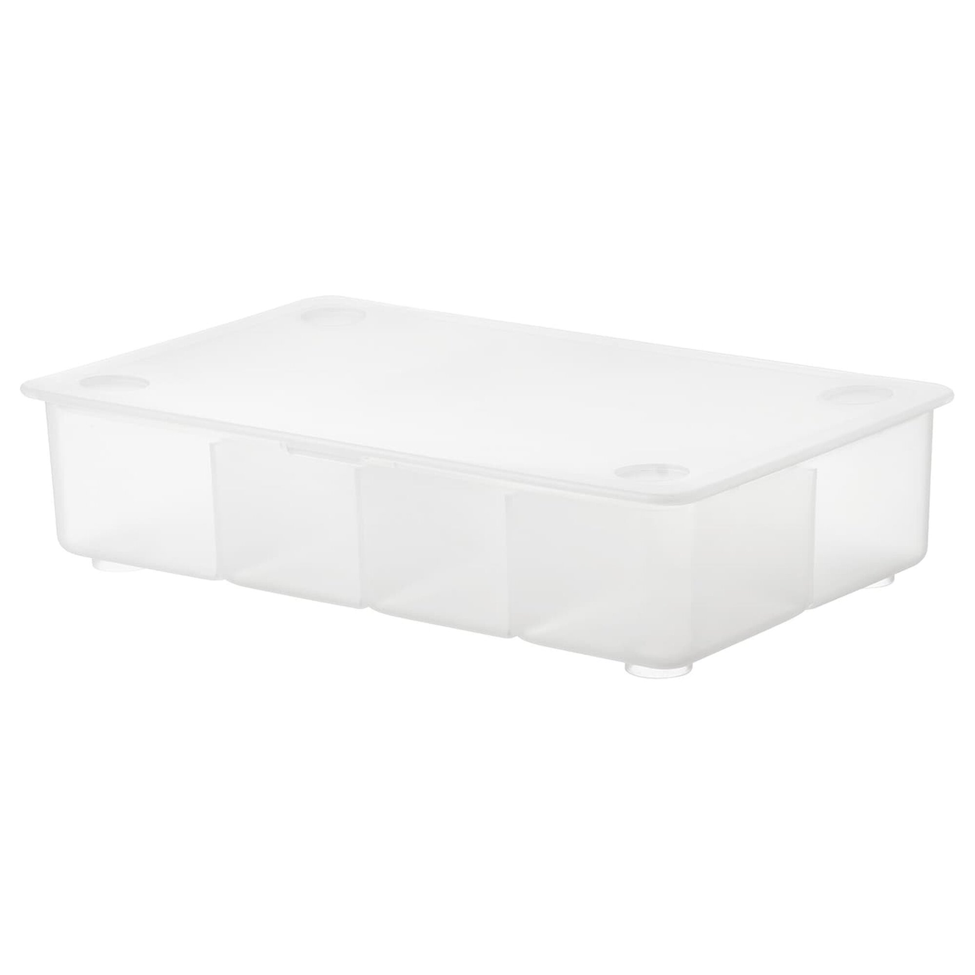 Коробка IKEA GLIS, прозрачная, с крышкой, размеры 34 x 21 см