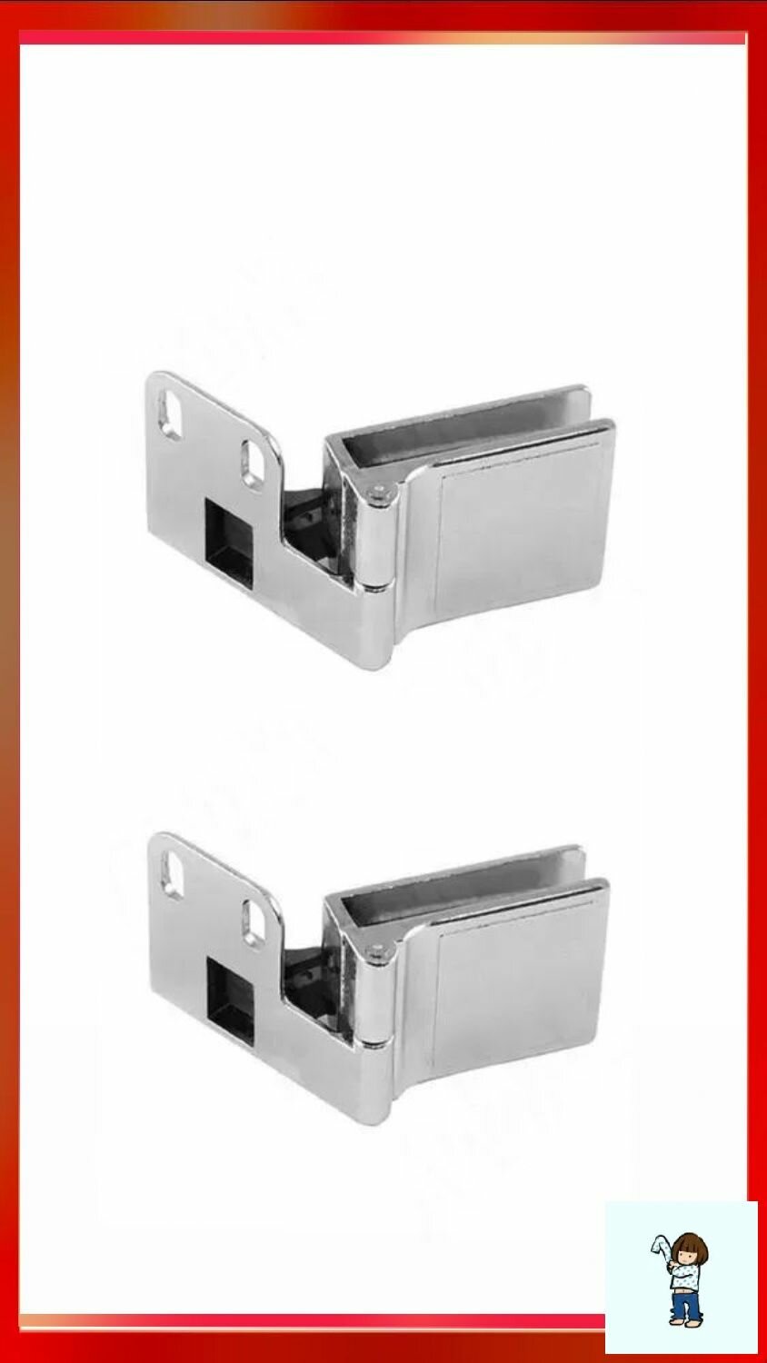 Петли для стеклянных дверей/ фасадов (стекла 4-6 мм) - 2шт