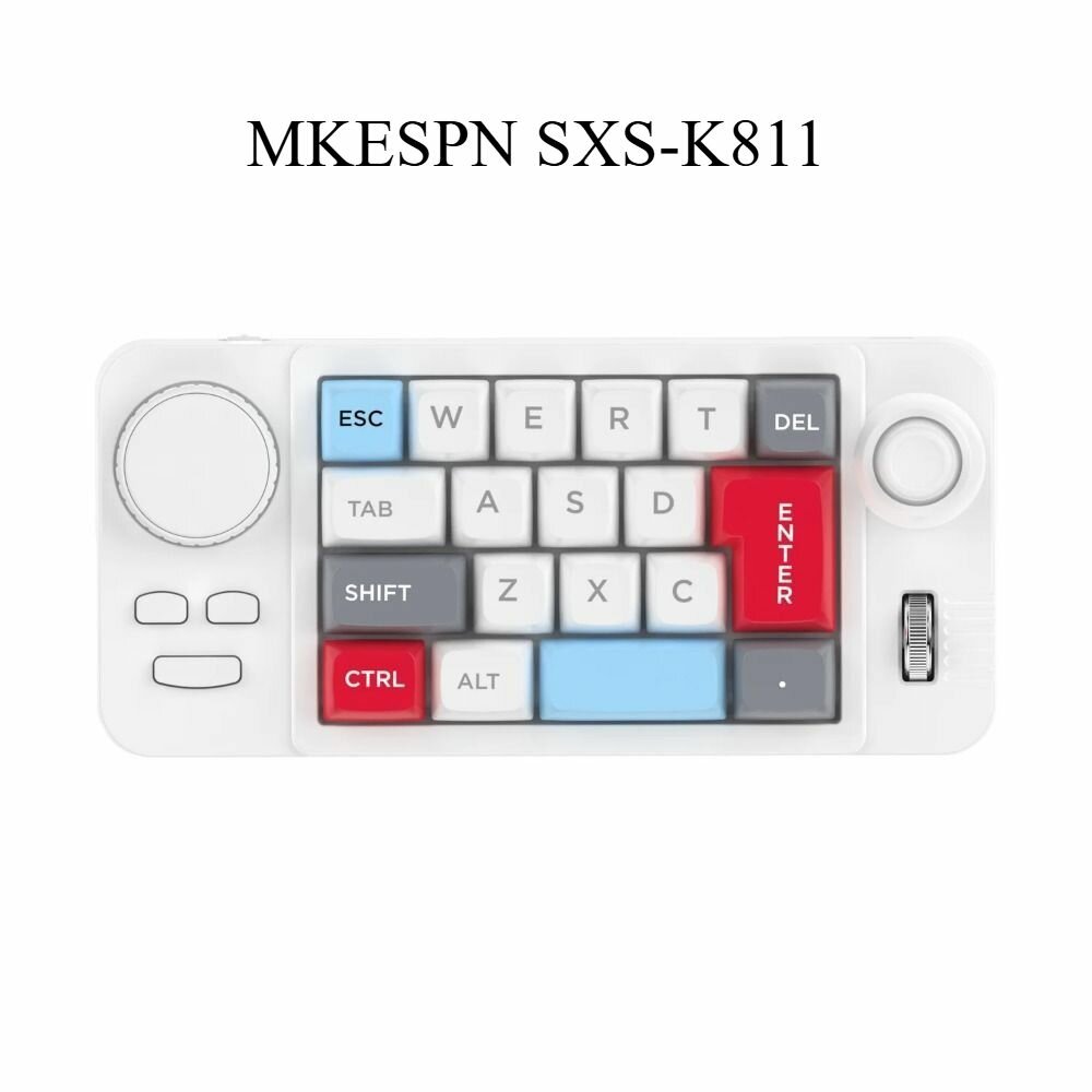 MKESPN SXS-K811 19 Клавиш Программируемая Проводная Механическая Клавиатура С Колесиком Громкости И Игровым Джойстиком, цифровой Блок Для Win10/11/Mac-