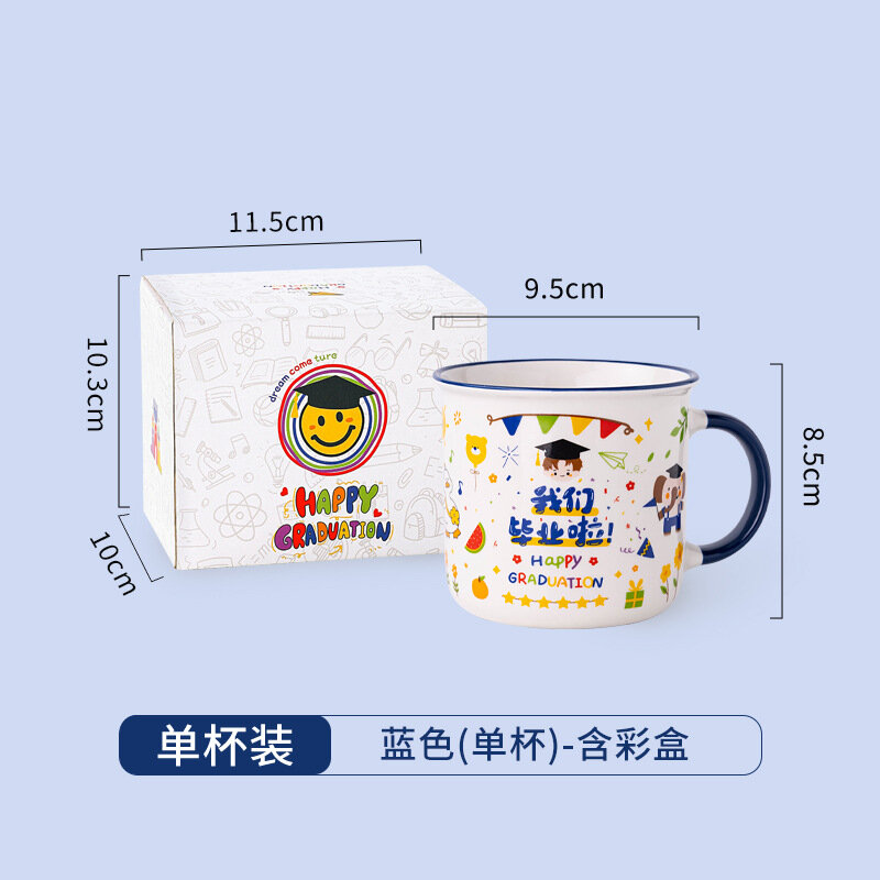 Детская керамическая кружка на день рождения, сувенирная кружка, кружка с мультяшным дизайном, имитация эмалированной кружки, подарок для детского сада, возможность персонализации.