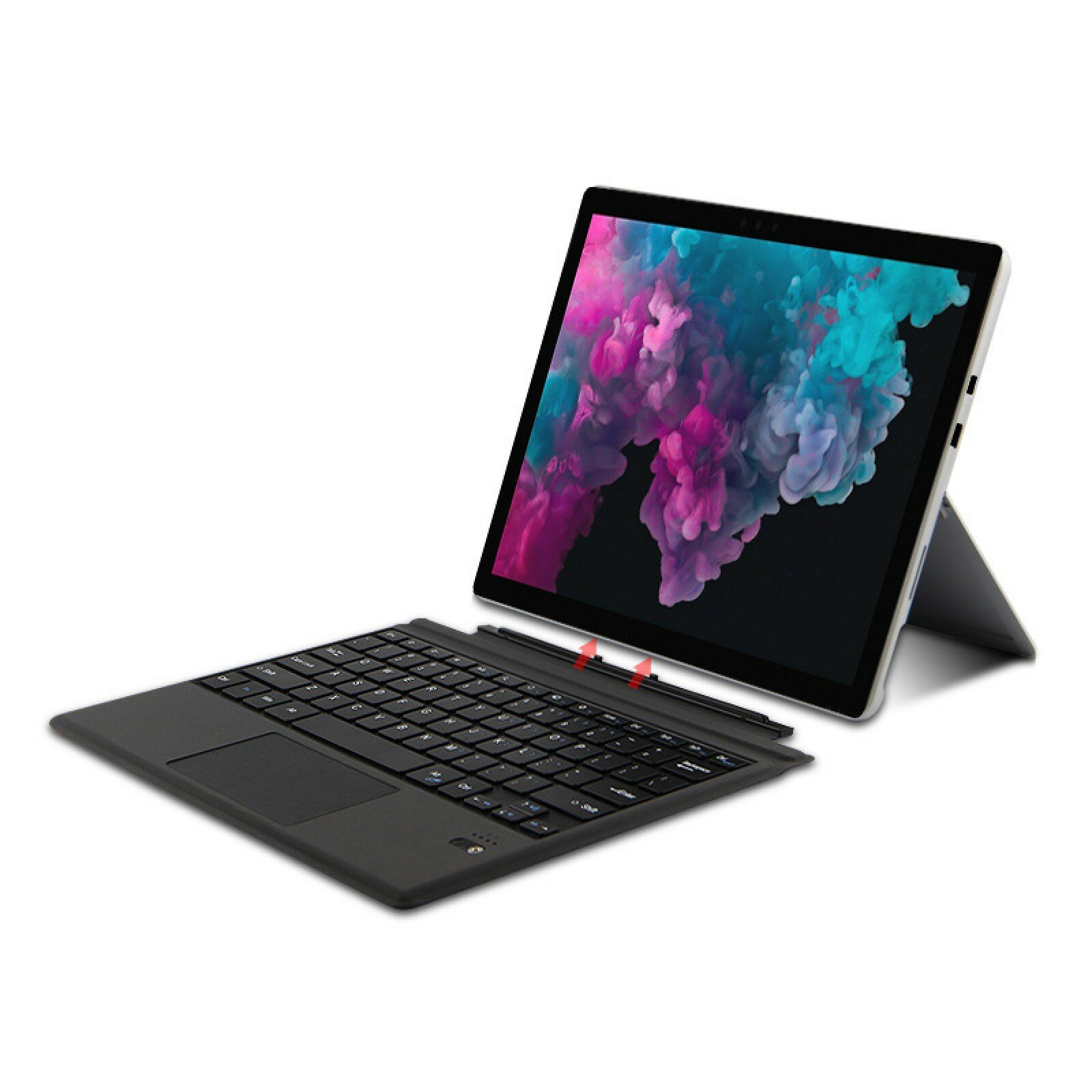 Съемная клавиатура и док-станция MyPads для Microsoft Surface Pro 8 с русскими клавишами, черная