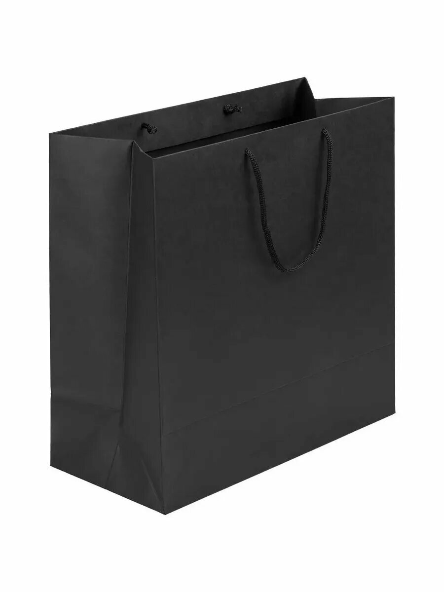 Стильный черный бумажный пакет для подарков и покупок
