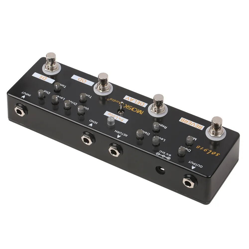 Mosky Audio sol918 Педаль эффектов Reverb Delay Fx Loop Overdrive Distortion для электрогитары — фото 1