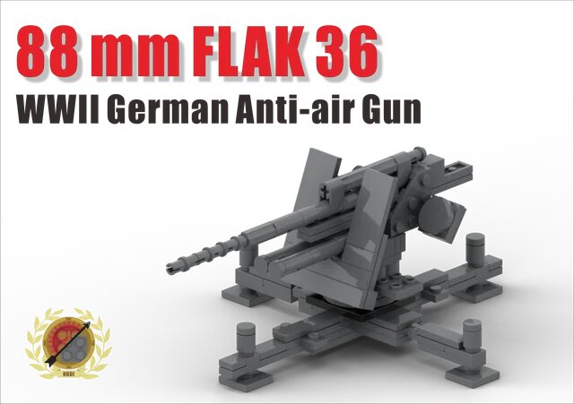 MOC 88mm FLAK 36, серый, светло-зеленый
