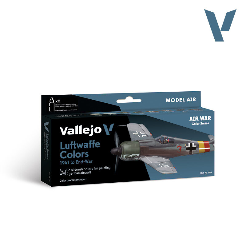 Набор красок Vallejo Model Air Set: Luftwaffe colors 1941 to end-war (8) - обновленная формула 2025