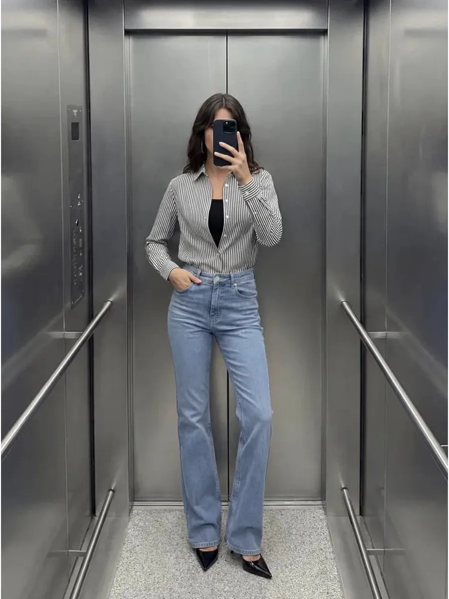 Джинсы клеш джинсы 