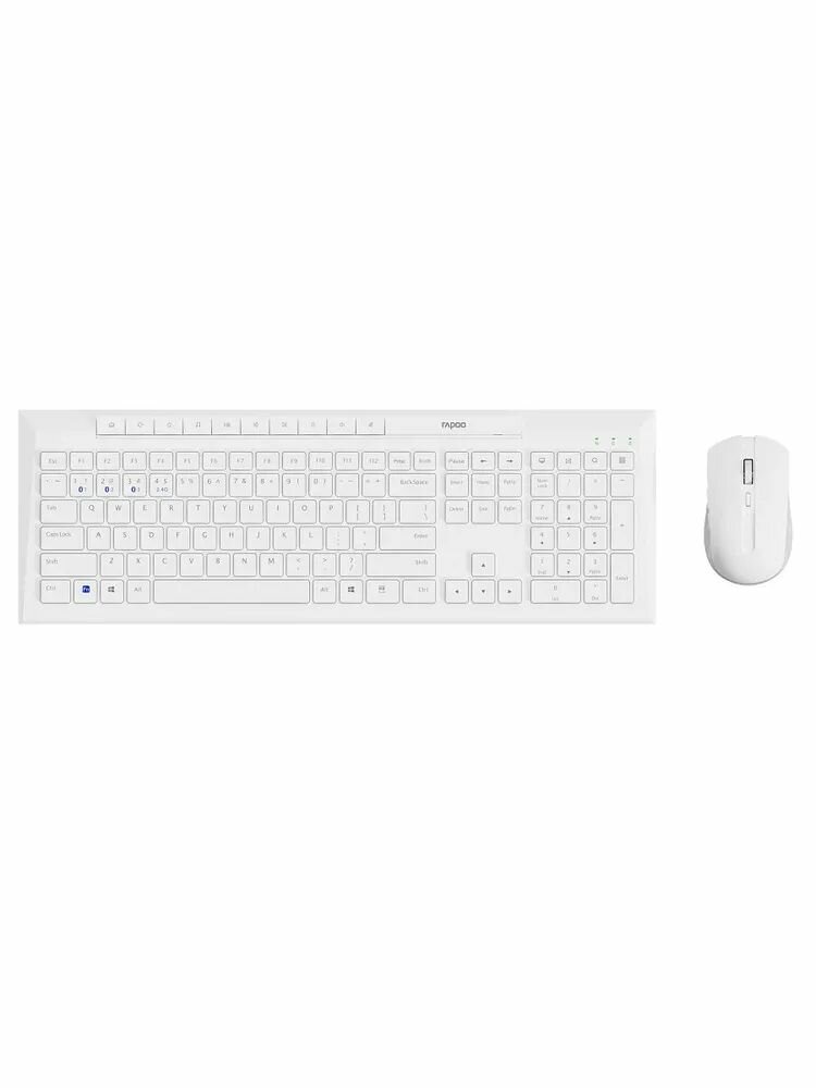 Беспроводной комплект клавиатура+мышь Rapoo 8210M-WHT, цвет - белый, Русская раскладка