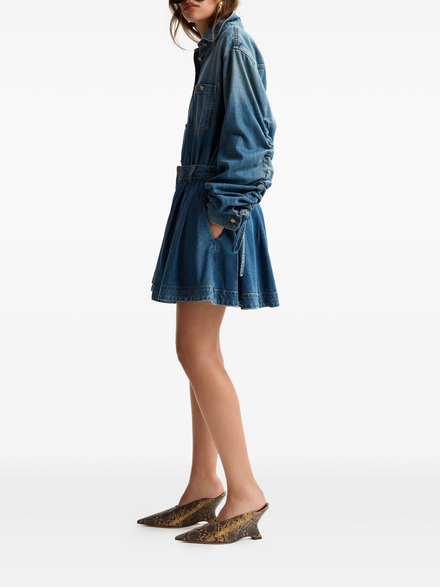 Шорты ESSENTIEL ANTWERP Pleated shorts, размер 42, blue — фото 1