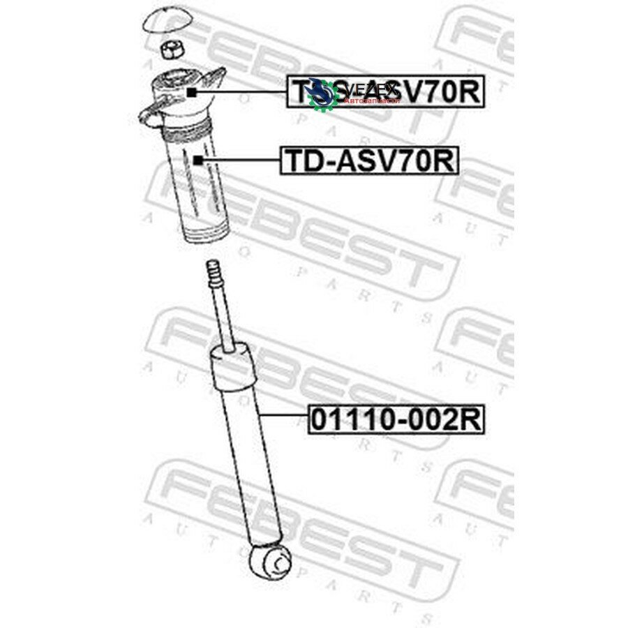 FEBEST TSS-ASV70R Опора амортизатора задняя TOYOTA CAMRY 70 2017- TSS-ASV70R