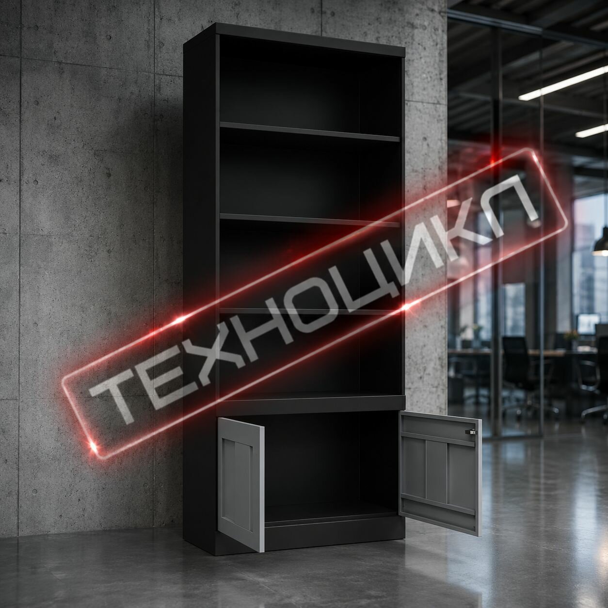 Шкаф металлический офисный OFFICE-1 шмоф Стандарт (Сварной) техноцикл 1950х800х400 мм, металл 0,7 мм, серый