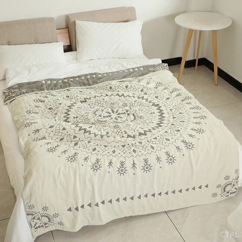 Thousxiu хлопковый плед mandala 200x230 см