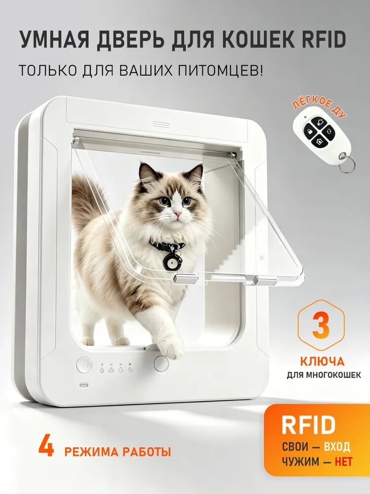 Умная дверь для кошек с микрочипом