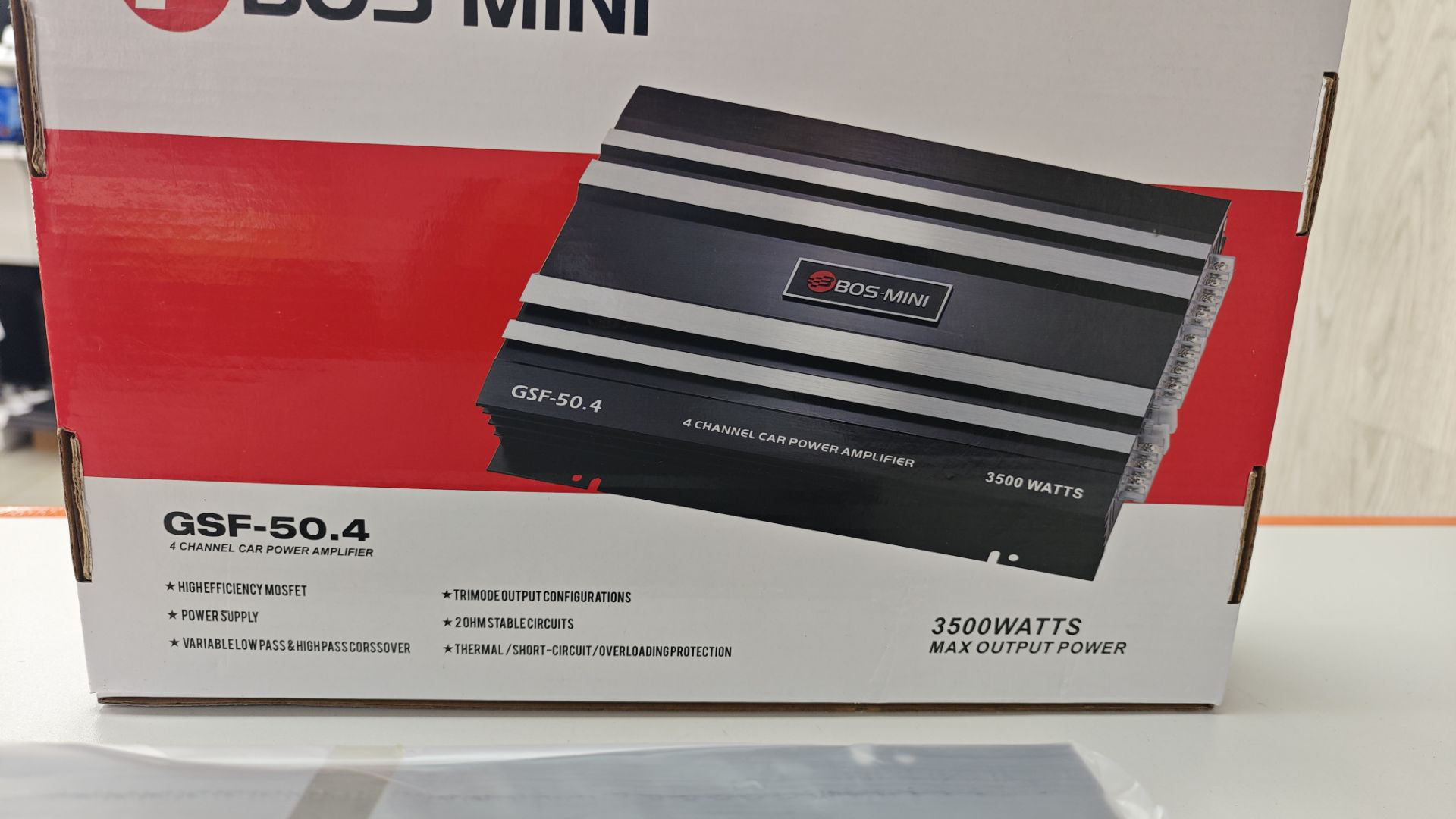Усилитель автомобильный BOS-MINI "GSF-51", 4 канала, мощность 3500W, чёрный