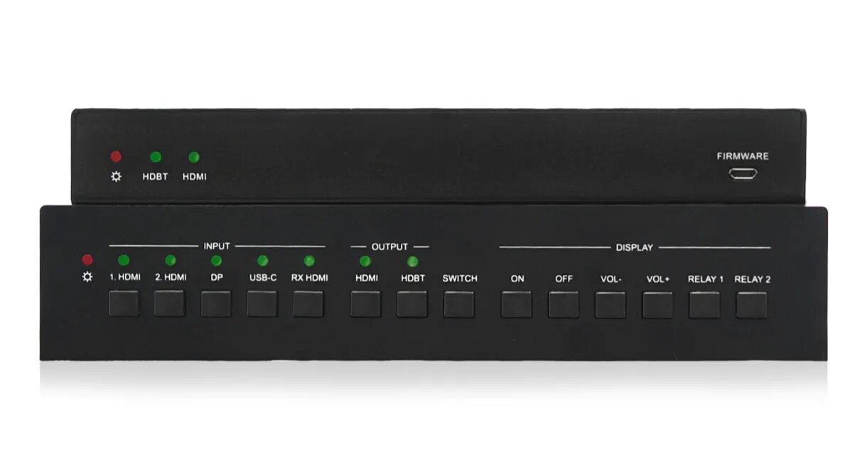 Комплект из матричного автокоммутатора и приемника сигналов по кабелю витой пары Qtex QVP SCU42T