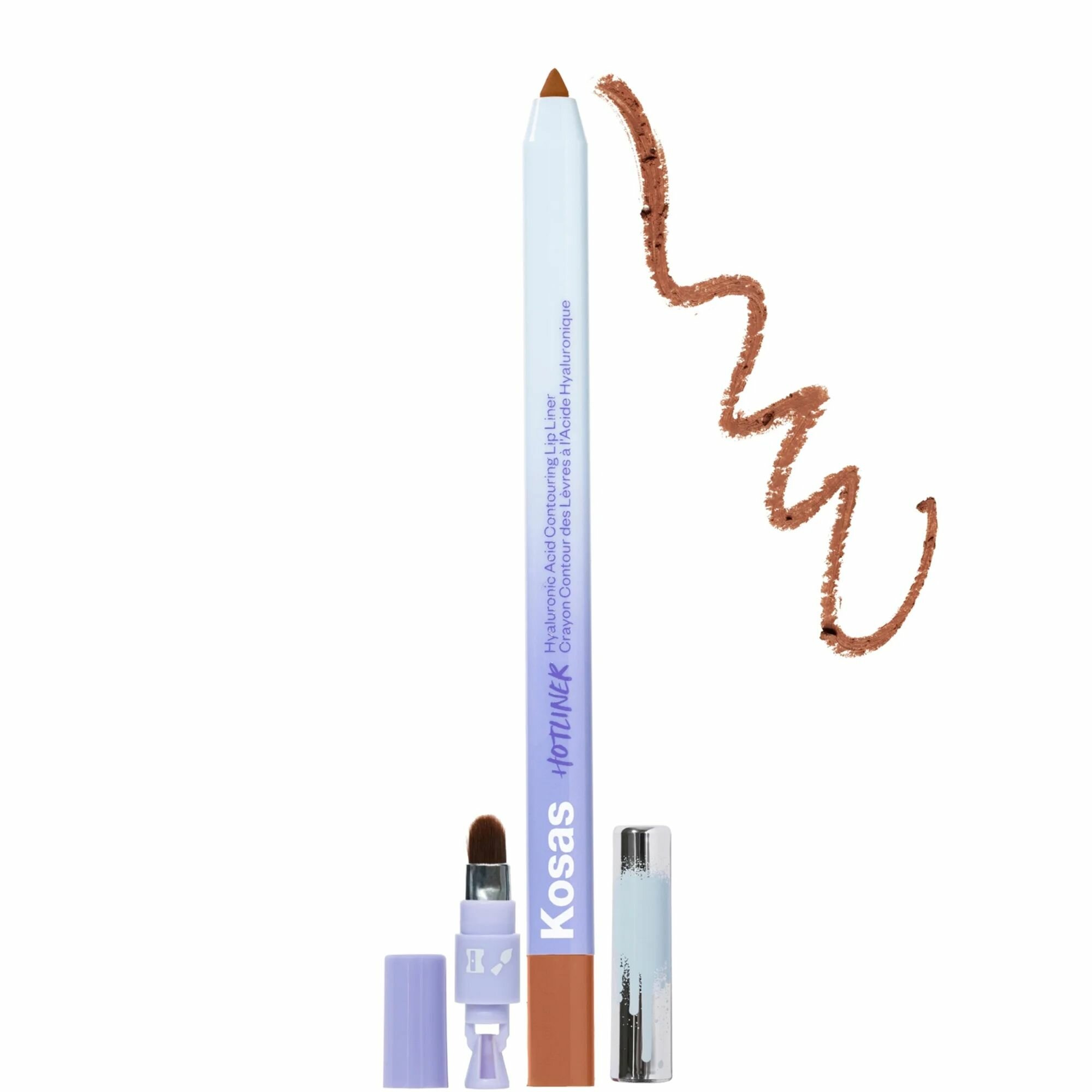 Выдвижной увлажняющий карандаш для губ KOSAS Hotliner hyaluronic acid contouring Lip Liner-EPIC Soft Caramel Brown 0.5g