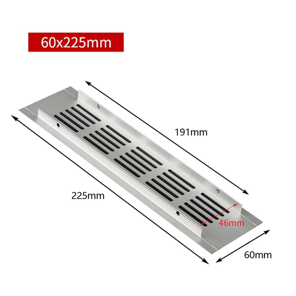 Вентиляционная решетка 60x225mm серебристая