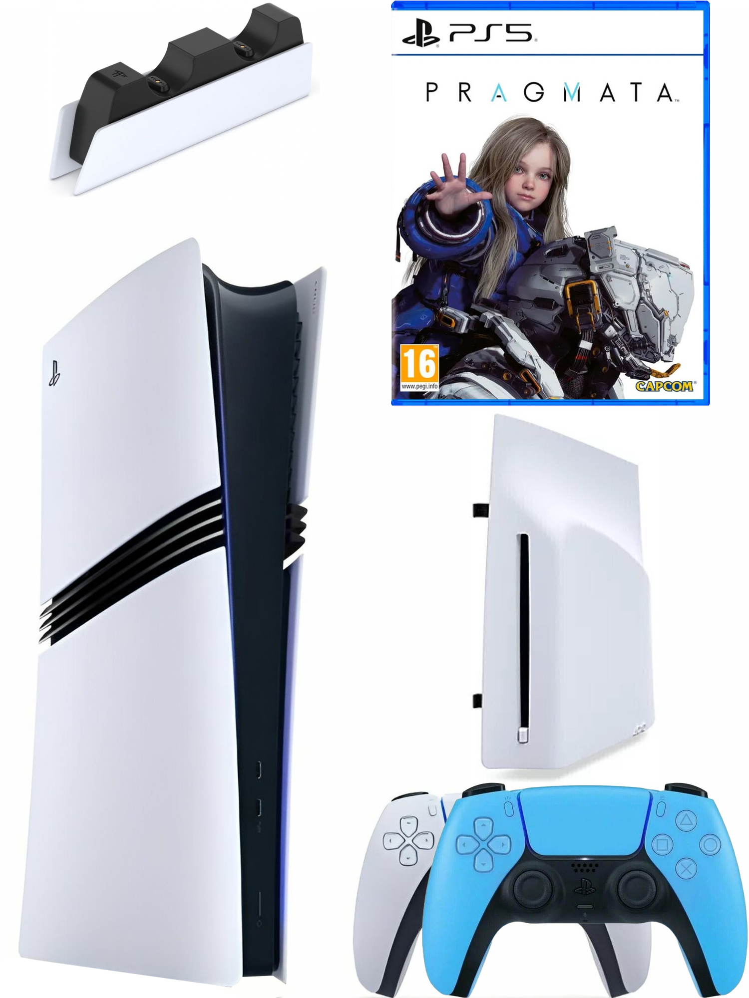 Игровая приставка Sony PS 5 Pro Digital Edition+Зарядная станция+ Дисковод +2-ой геймпад+Pragmata ,2Tb SSD