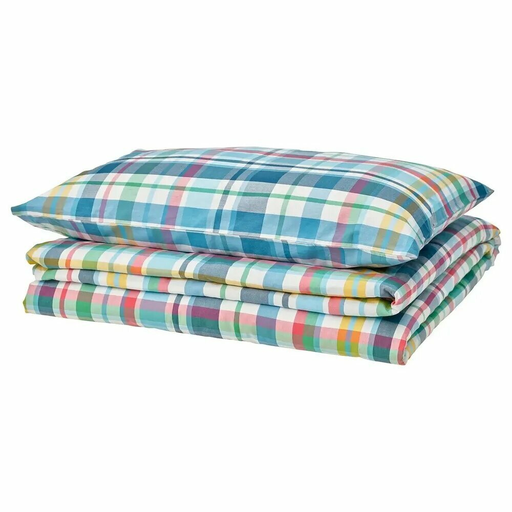 IKEA Пододеяльник Искусственный шелк, Хлопок, Односпальный, 150x200
