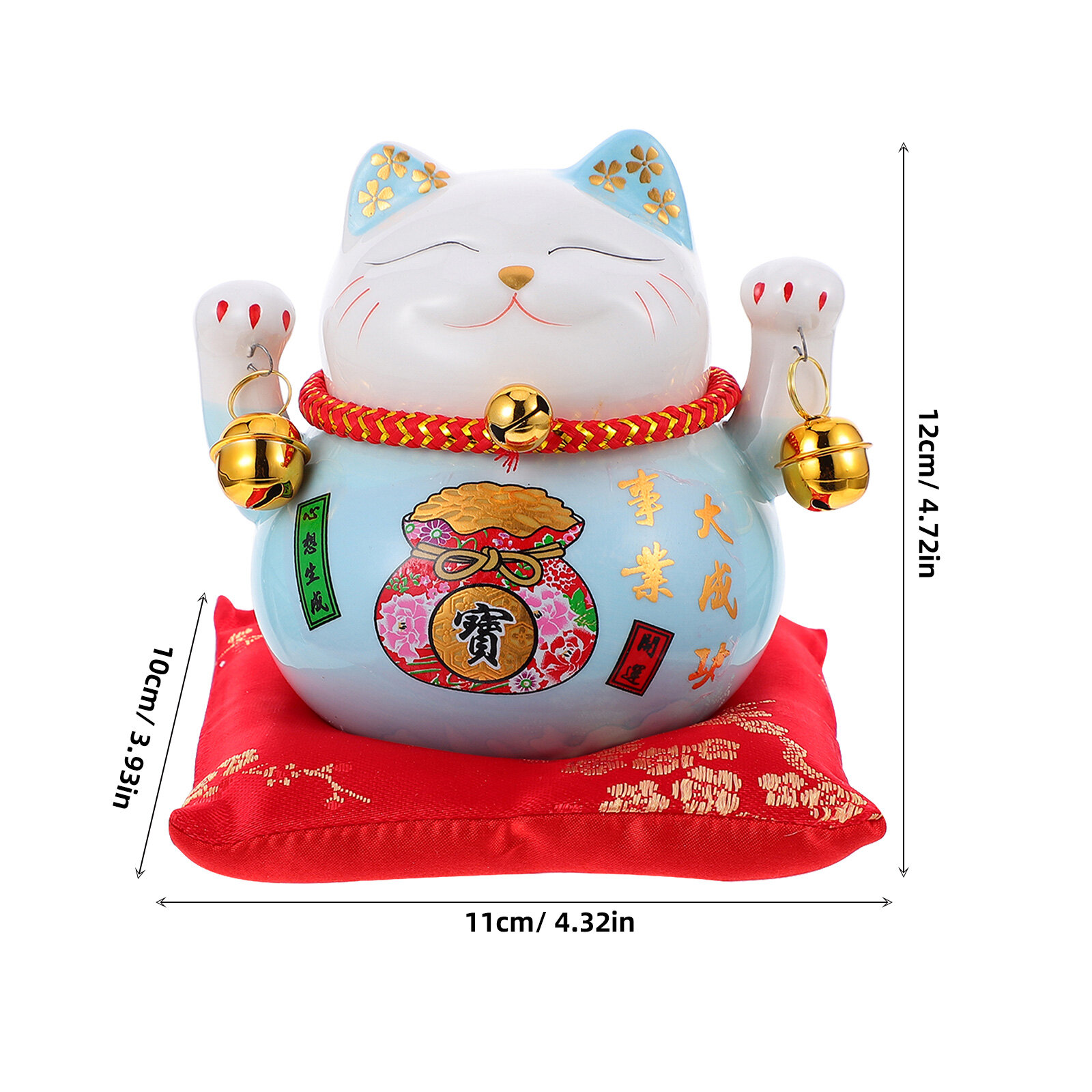 Керамическая Свинья-Банка В Forme Кошки Удачи Синего Цвета 12X10Cm Детская Копилка Для Экономии Денег И Украшений Дома