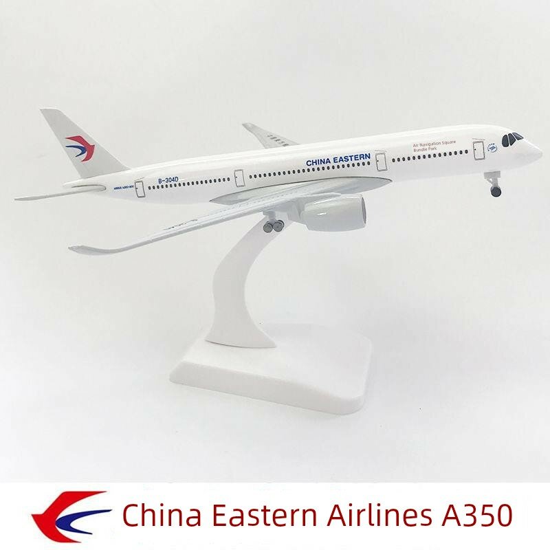 20 см реалистичная алюминиевая модель самолета Airbus A350 авиакомпании China Eastern с колесами шасси