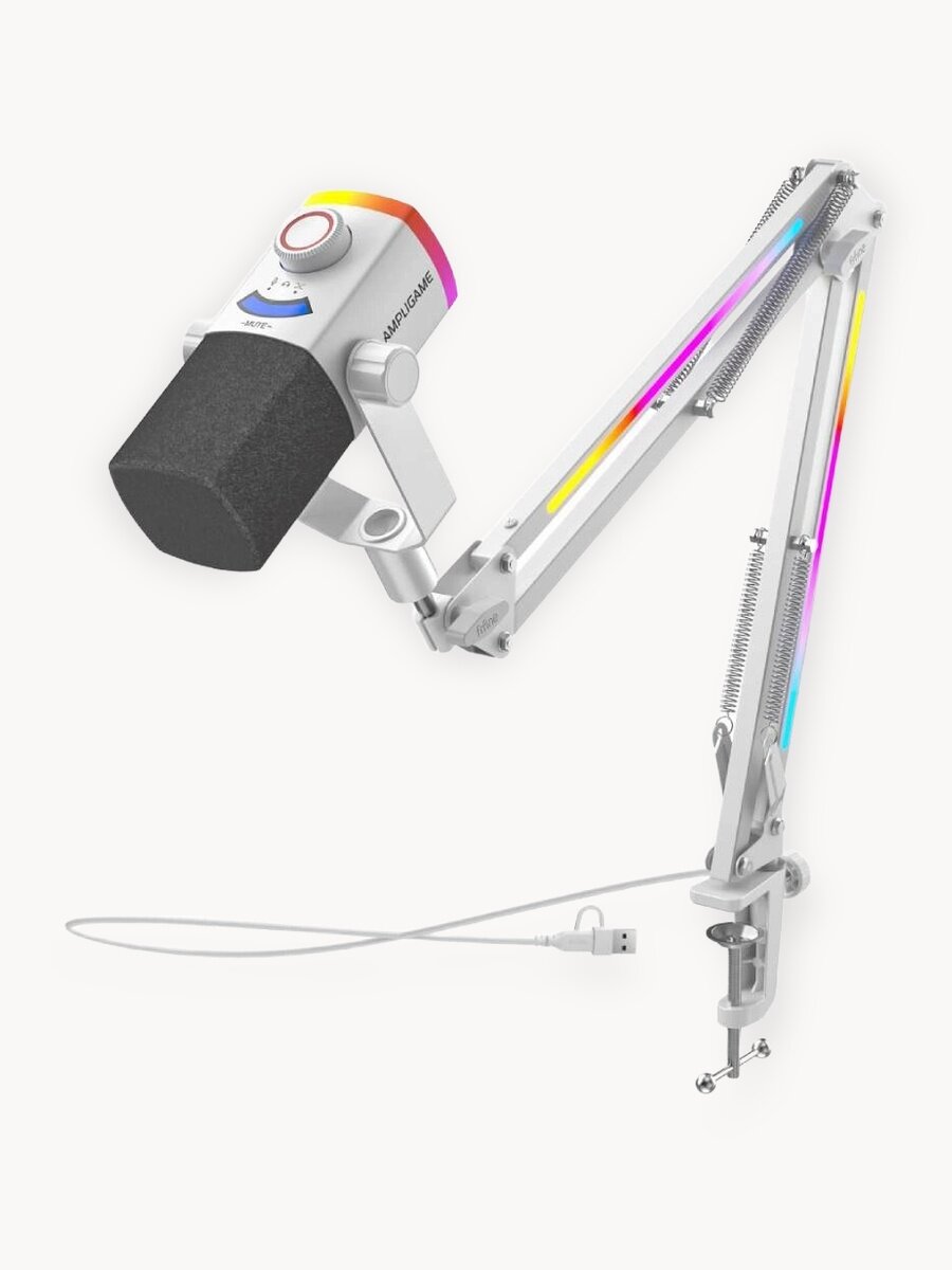 Динамический USB / XLR микрофон FIFINE AmpliGame AM8 PROT (White)