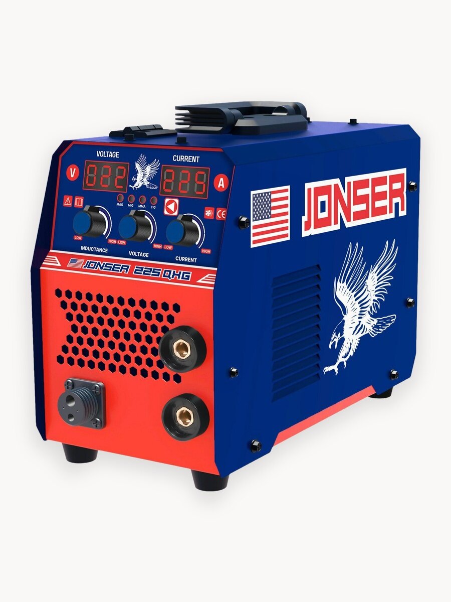 Сварочный аппарат полуавтомат без газа и с газом, Инверторный, 225А, JONSER 225QX(QXG)