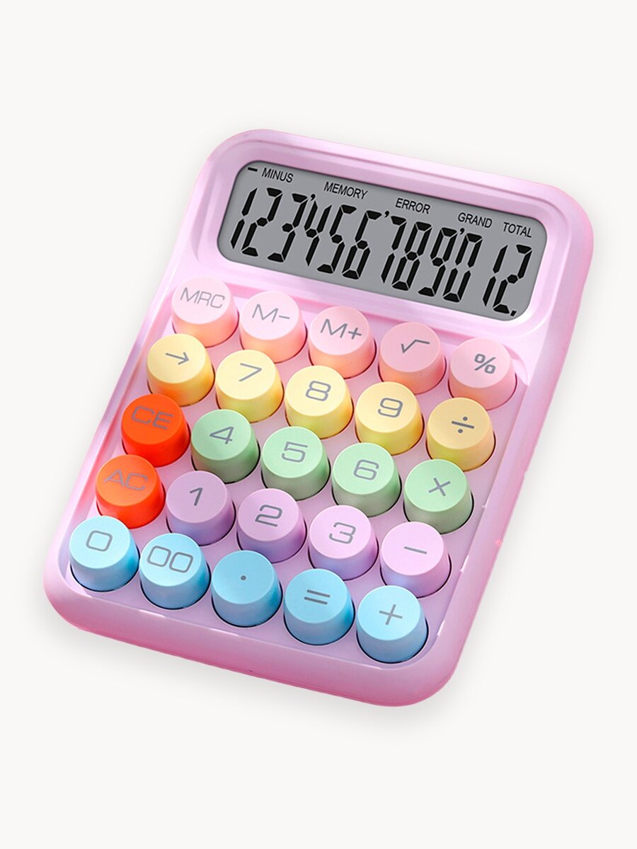Калькулятор Runzon RZ.817 "Розовый Дофамин" RZ.817, настольный, питание от батарейки AAA, розовый