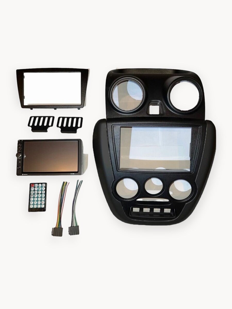 Bluetooth 2din магнитола для Lada Granta до 2017 года выпуска комплект с переходной рамкой и консолью 7018b