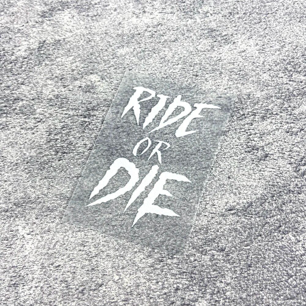 Серые виниловые наклейки "Ride or Die" на велосипед