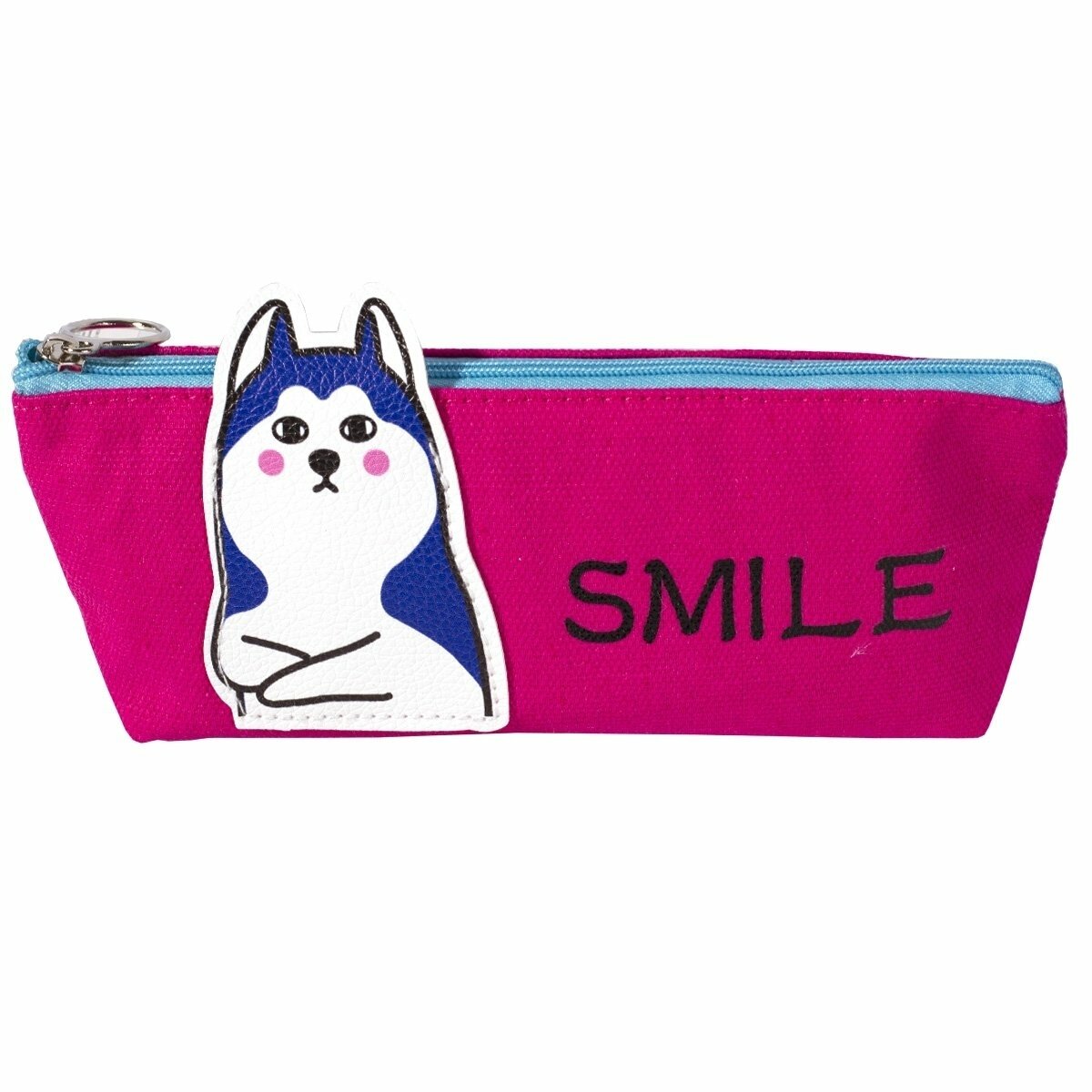Пенал-косметичка текстильный 8*19 см ALINGAR "Smile", собачка хаски