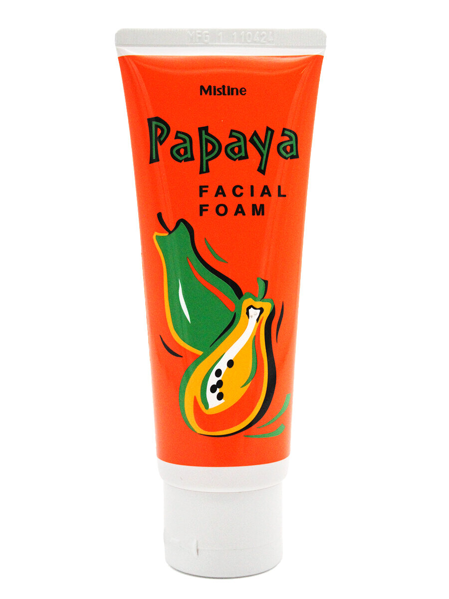 Mistine Очищающая пенка для умывания с экстрактом папайи Papaya Facial Foam, 100 г
