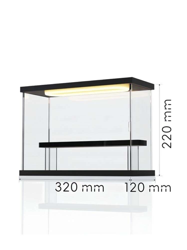 Витринный шкаф RWQ , акрилик, цвет черный, жесткий дно, 1 шт