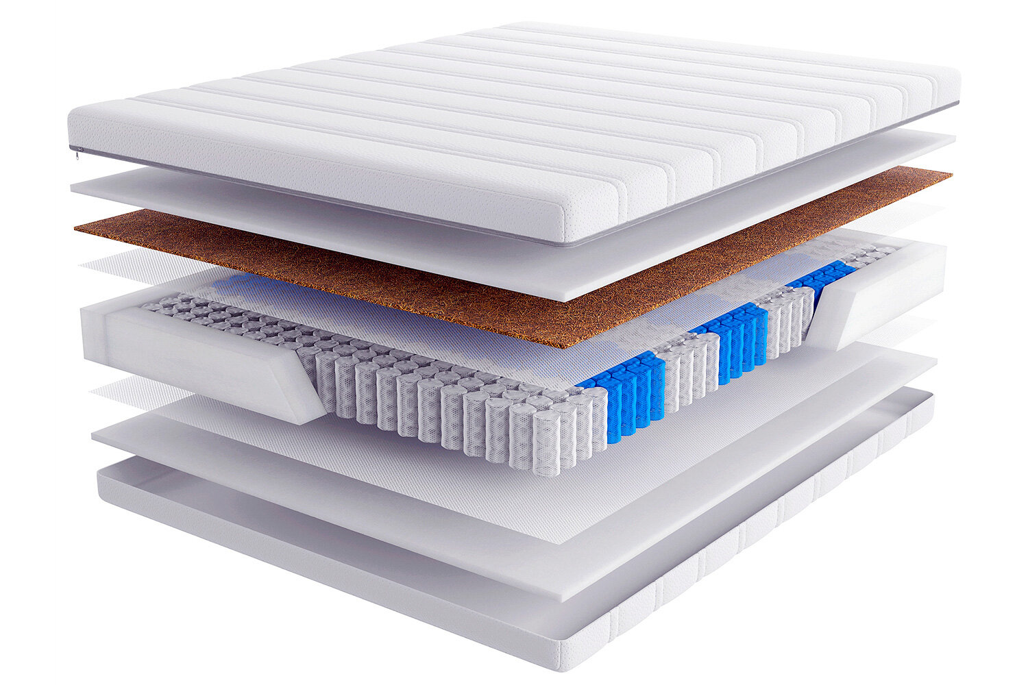 Матрас двуспальный MILDEX Navela, 160х200 см, пружинный, низкая, средняя жесткость