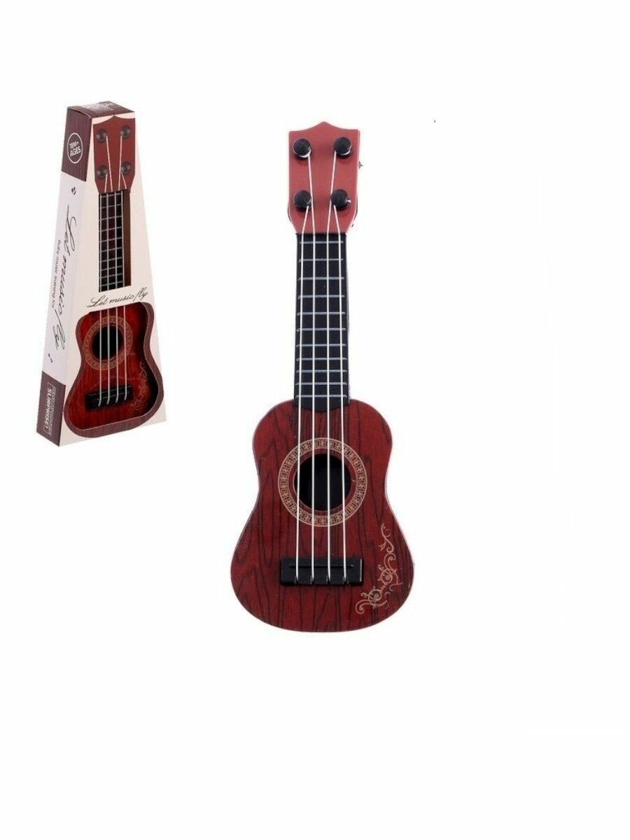 Детская гитара / 25 см / коричневая / сувенир/подарок/пластик