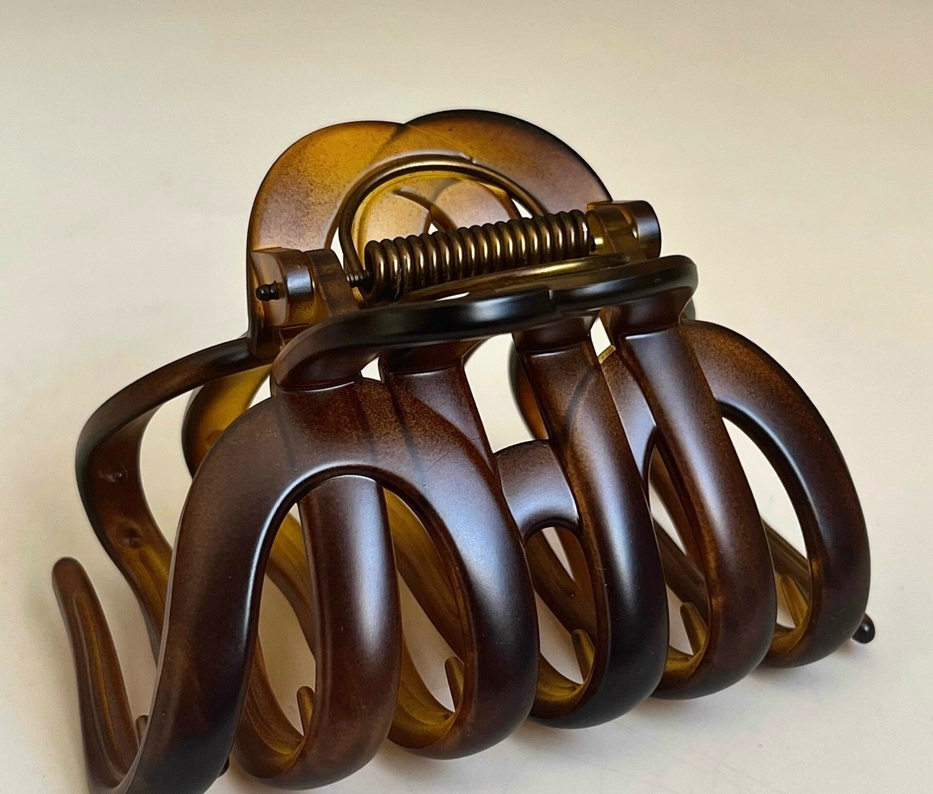 Заколка-краб для волос, цвет зелёный 9 см.