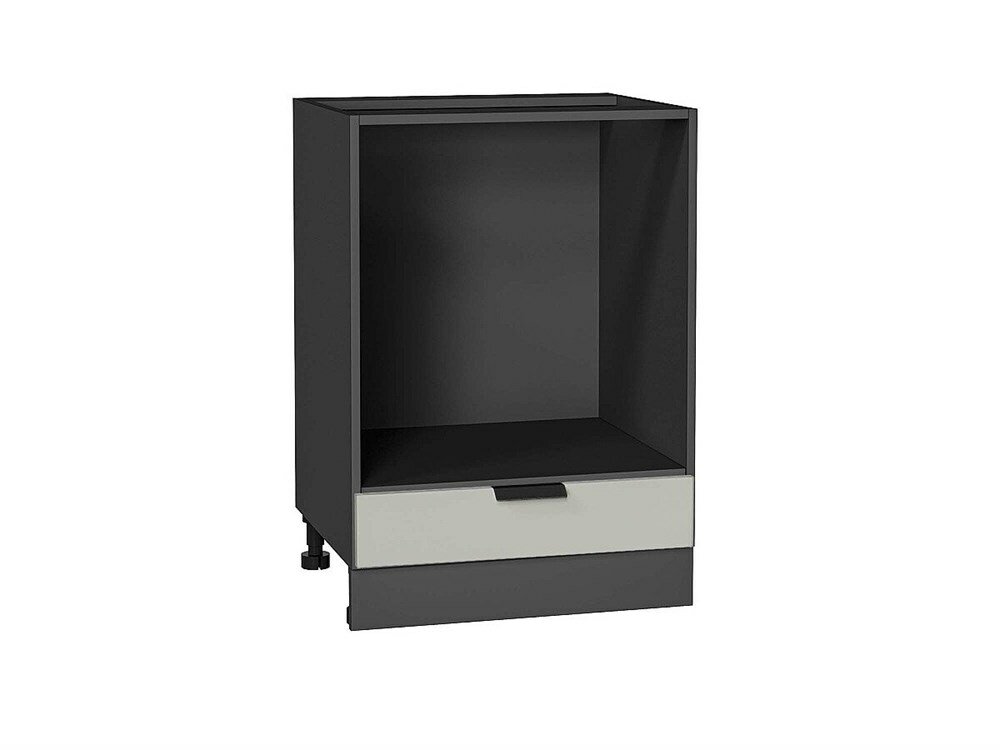 VVT Шкаф нижний под духовку Евро Graphite, Агат, 600 В*Ш*Г 816*600*474, фасад МДФ Агат, корпус Graphite Агат