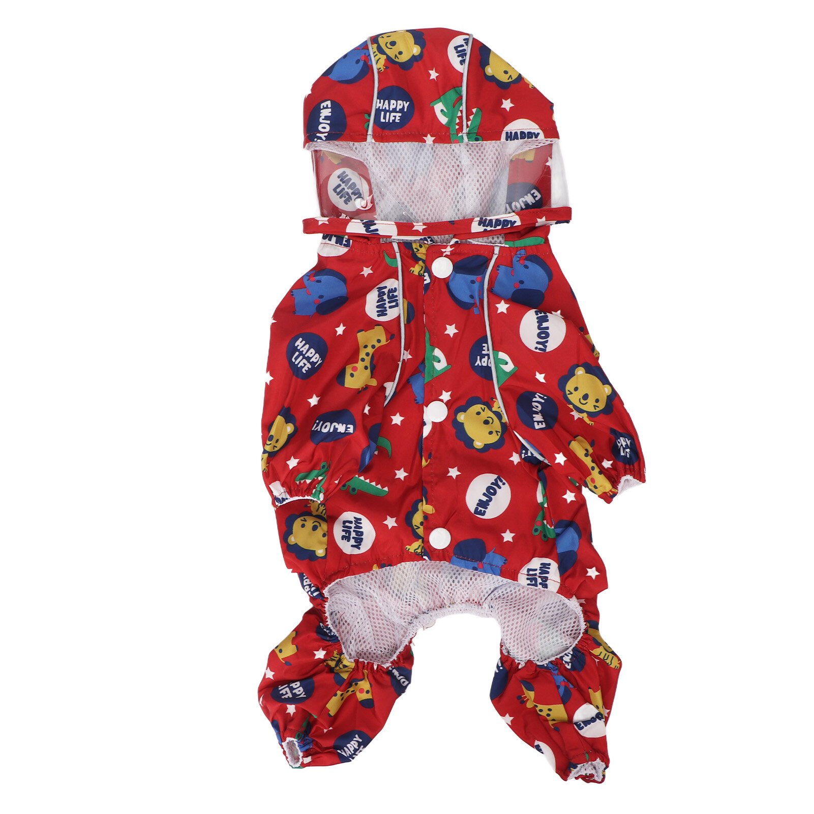 Дождевик с капюшоном для собак, водонепроницаемый, светоотражающий, 4-лапый, удобный и прочный, для маленьких собак