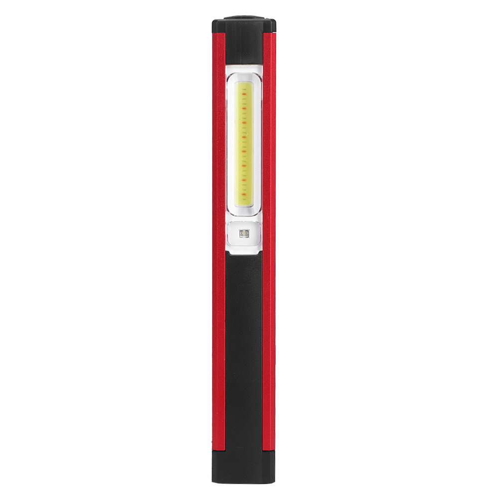 Outdoor Portable LED COB Magnetic Flashlight Emergency Work Lamp USB Charging White Red Light(white light red )