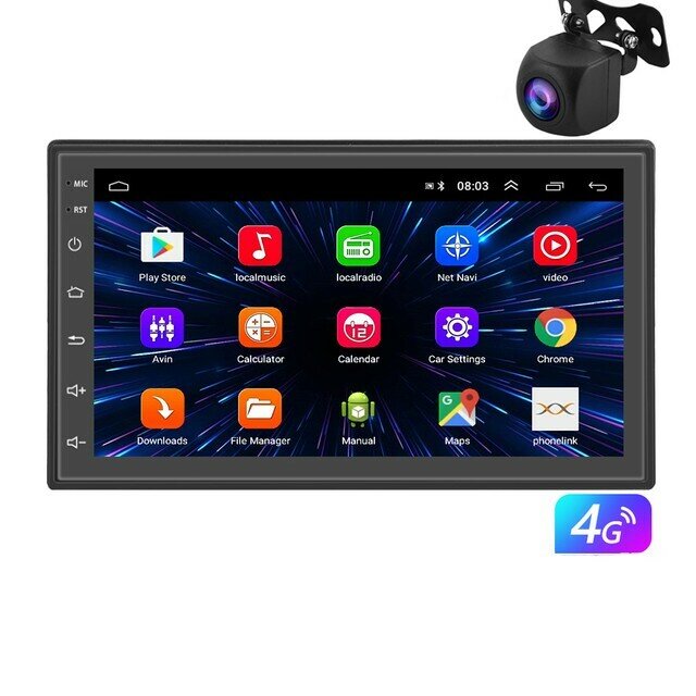 Автомагнитола 2.5D GPS Android Мультимедийный плеер Универсальная 7-дюймовая аудио-навигация для Volkswagen Nissan Hyundai Kia Toyota-4 64G AHD Cam