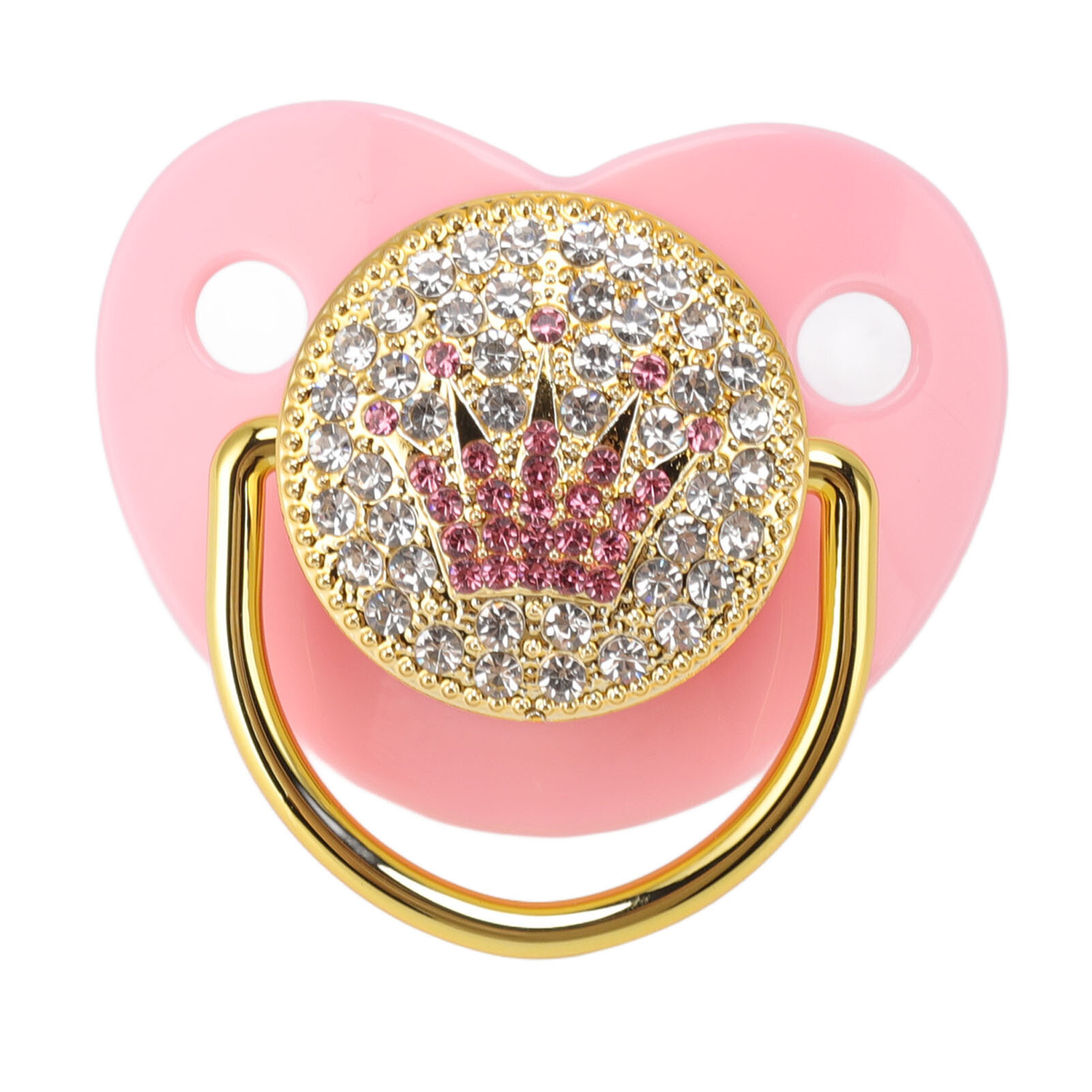 Ультралегкая мягкая силиконовая пустышка с блестками для новорожденных от 6 до 18 месяцев, розовая.