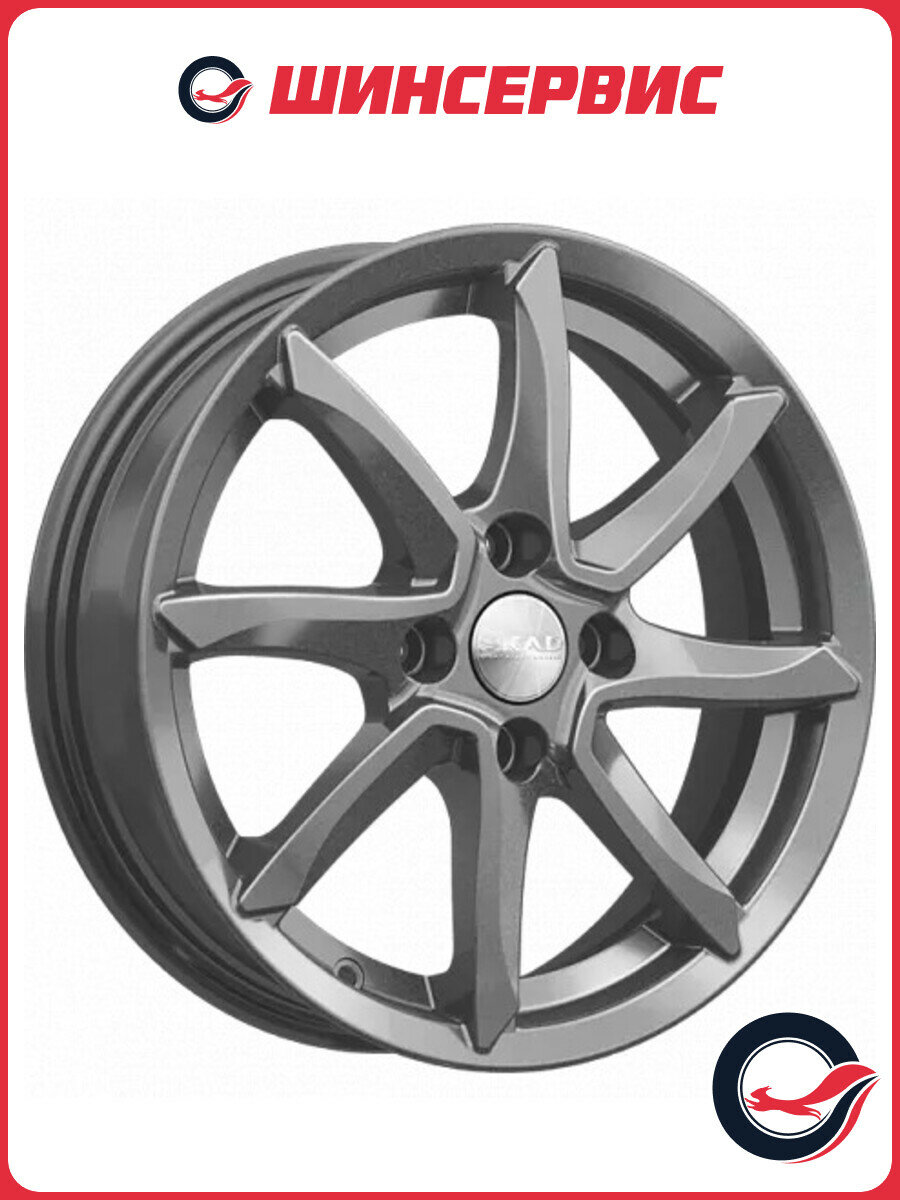 Литой колесный диск Скад Осака R15x6.0J 4x100 ET50 ЦО60.1 для автомобиля