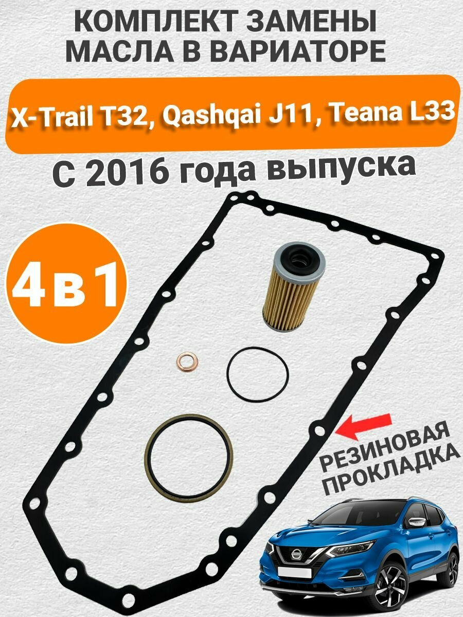 Комплект фильтров и прокладок на вариатор. Для Nissan X-Trail T32, Qashqai J11, Teana L33 c 2016 года выпуска.