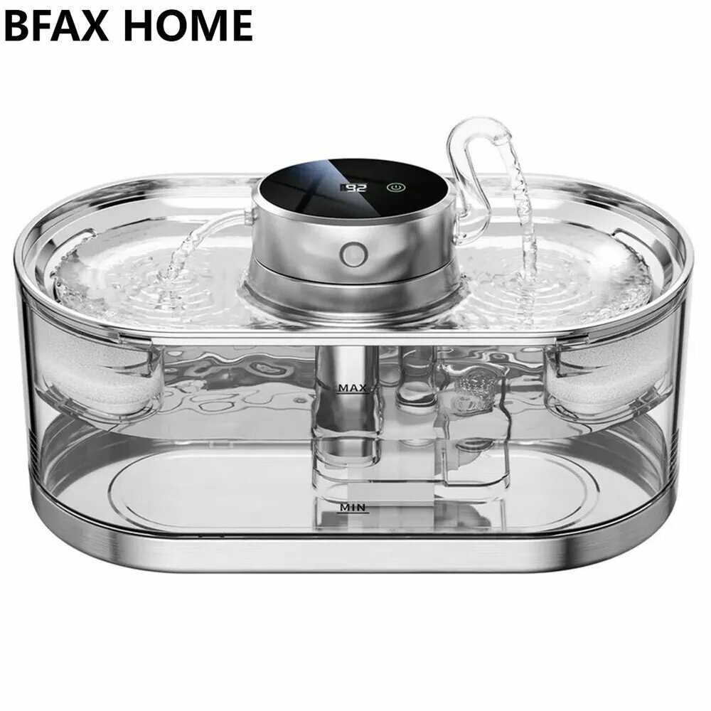 Xiaomi YouPin нержавеющая сталь Беспроводная поилка для кошек / фонтан для собак / ультра тихий насос, с датчиком 3 литра(Импортировано из Великобритании, 5000 мАч)