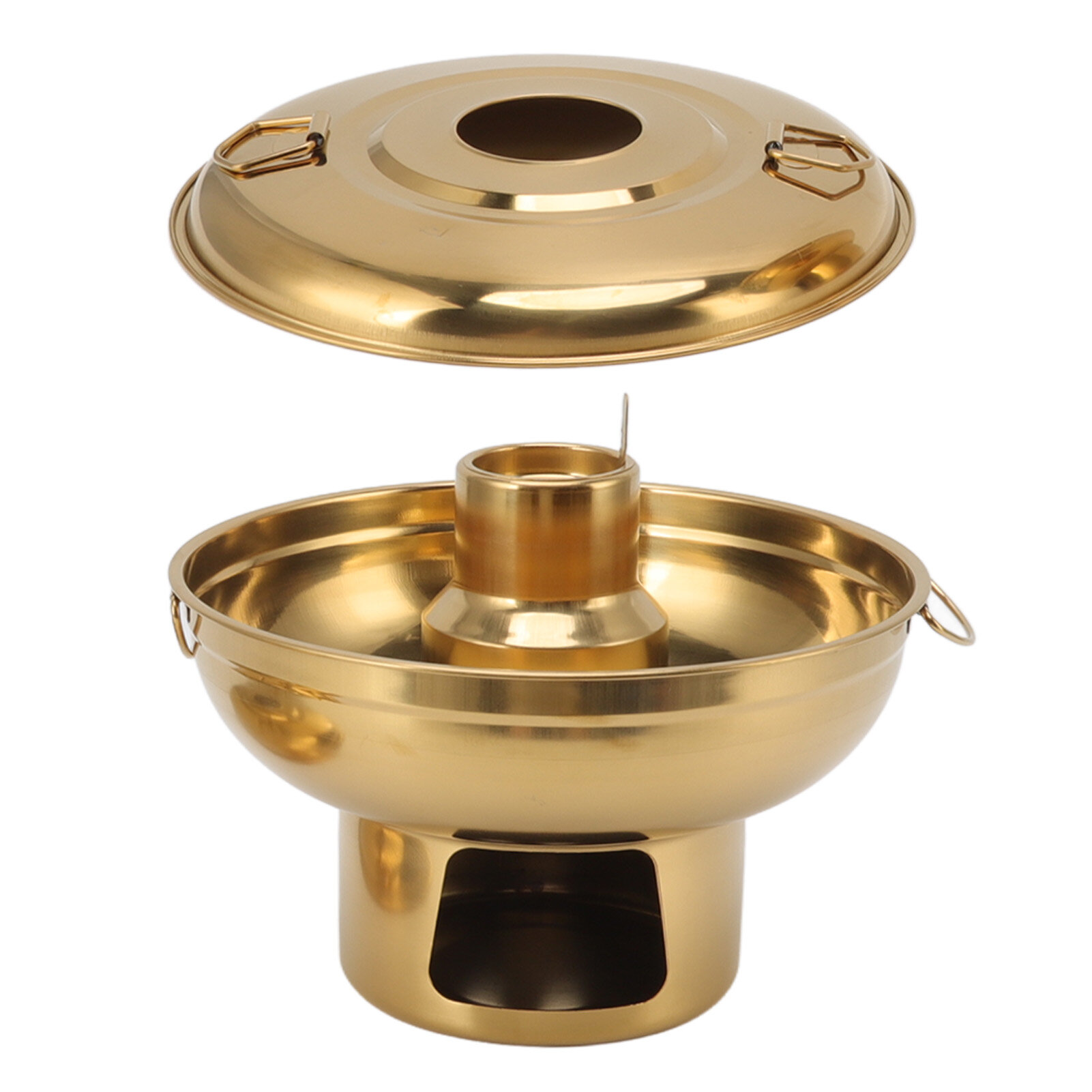 Портативный угольный горячий горшок из нержавеющей стали, небольшой горшок с сухим льдом для одного человека, горячий горшок для чая с молоком, золото