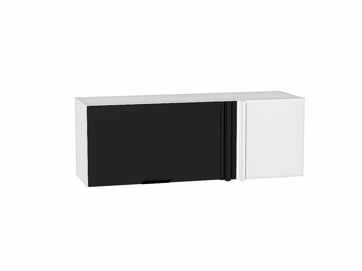 Шкаф верхний прямой угловой горизонтальный Евро, цвет фасада Антрацит, цвет каркаса Белый, 358*1000*350 мм