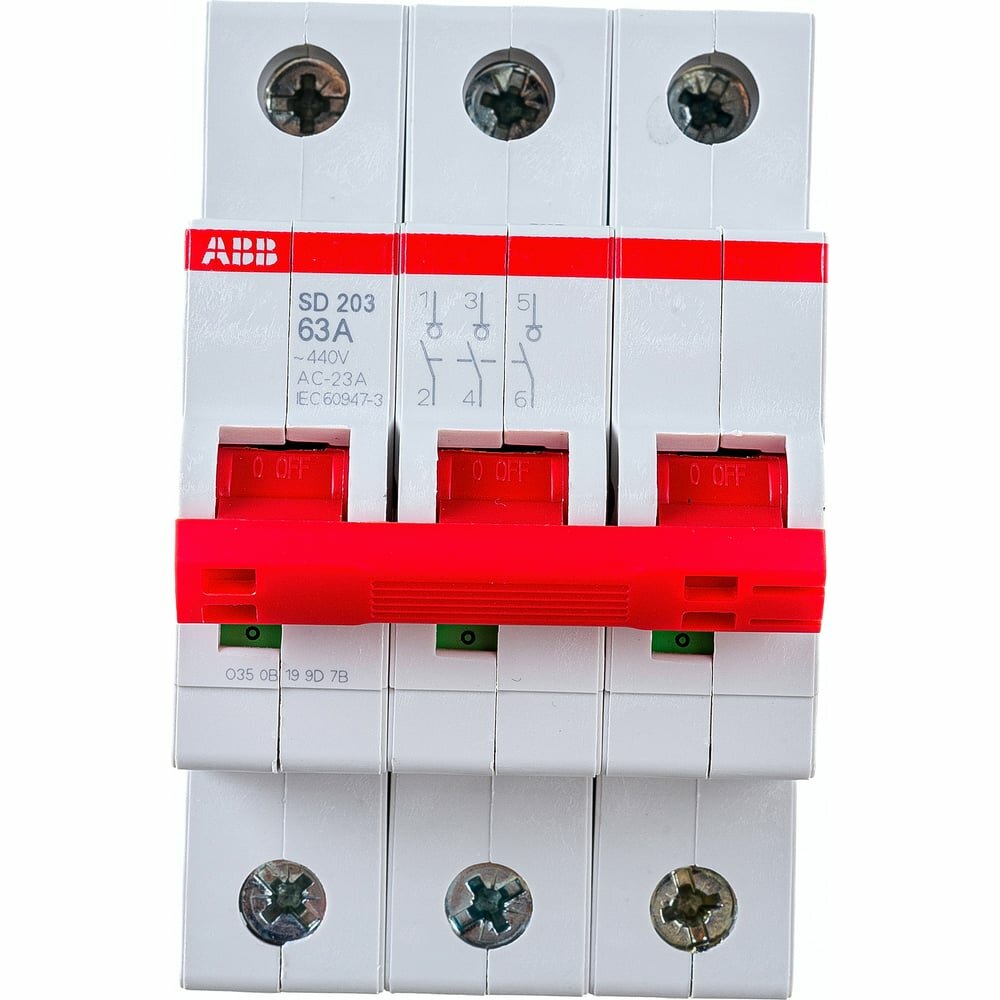 Трехполюсной рубильник ABB SD203/63